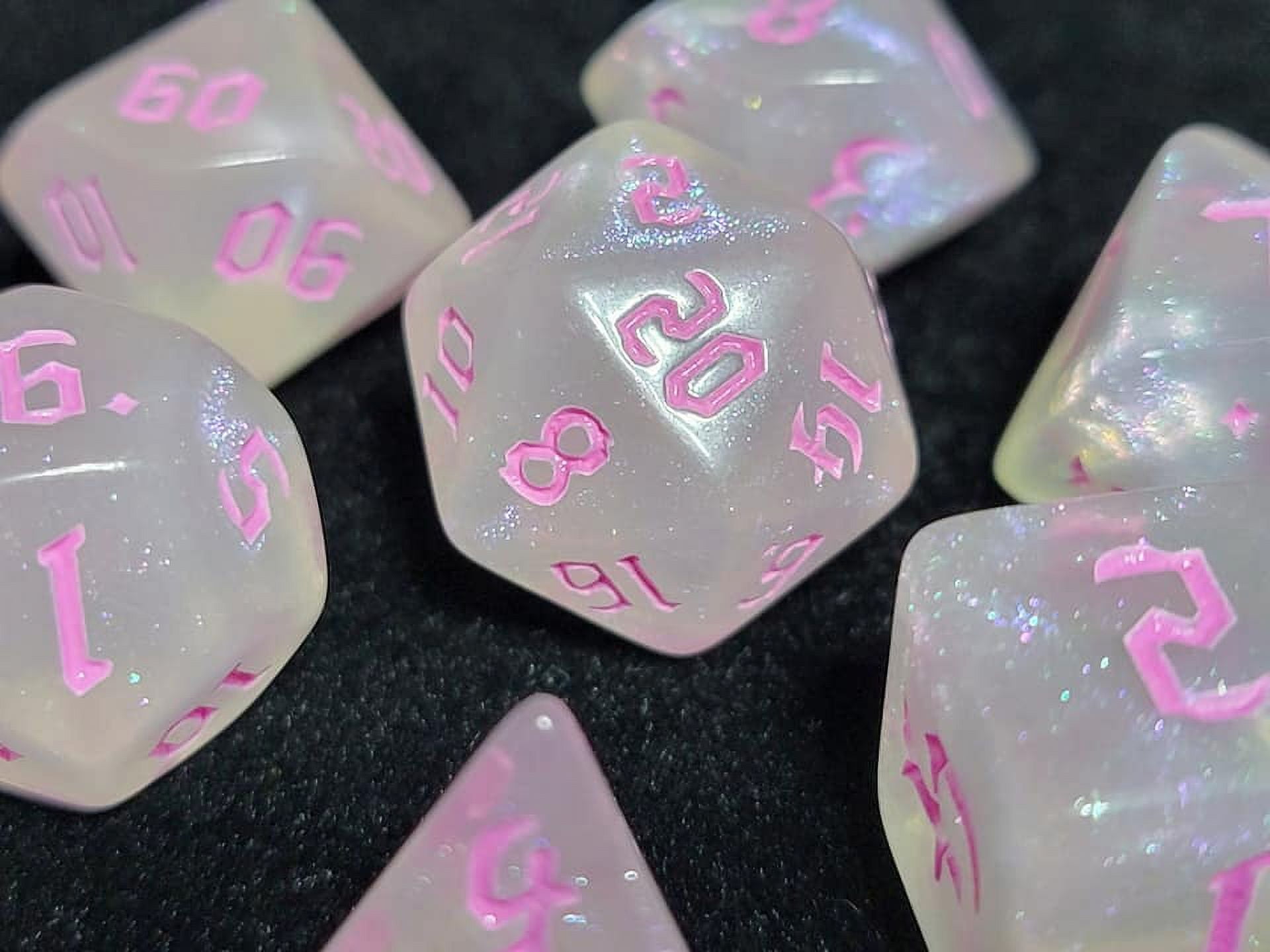 Cool Pink Orcish Script DnD Dice Set | Dungeons and Dragons | 7 Dice ...