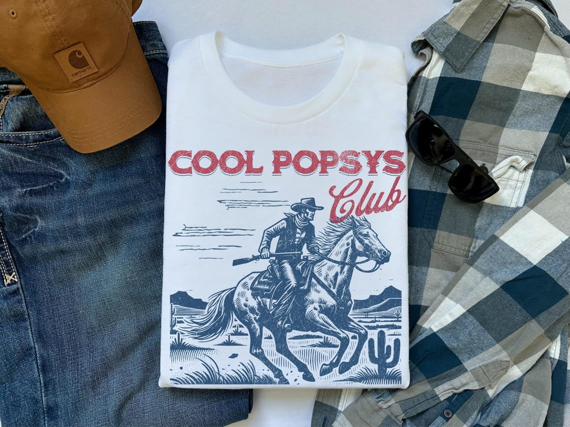Cool Popsys Club T-Shirt, Wrangler T-Shirt, Funny Popsy Shirt For Popsy ...