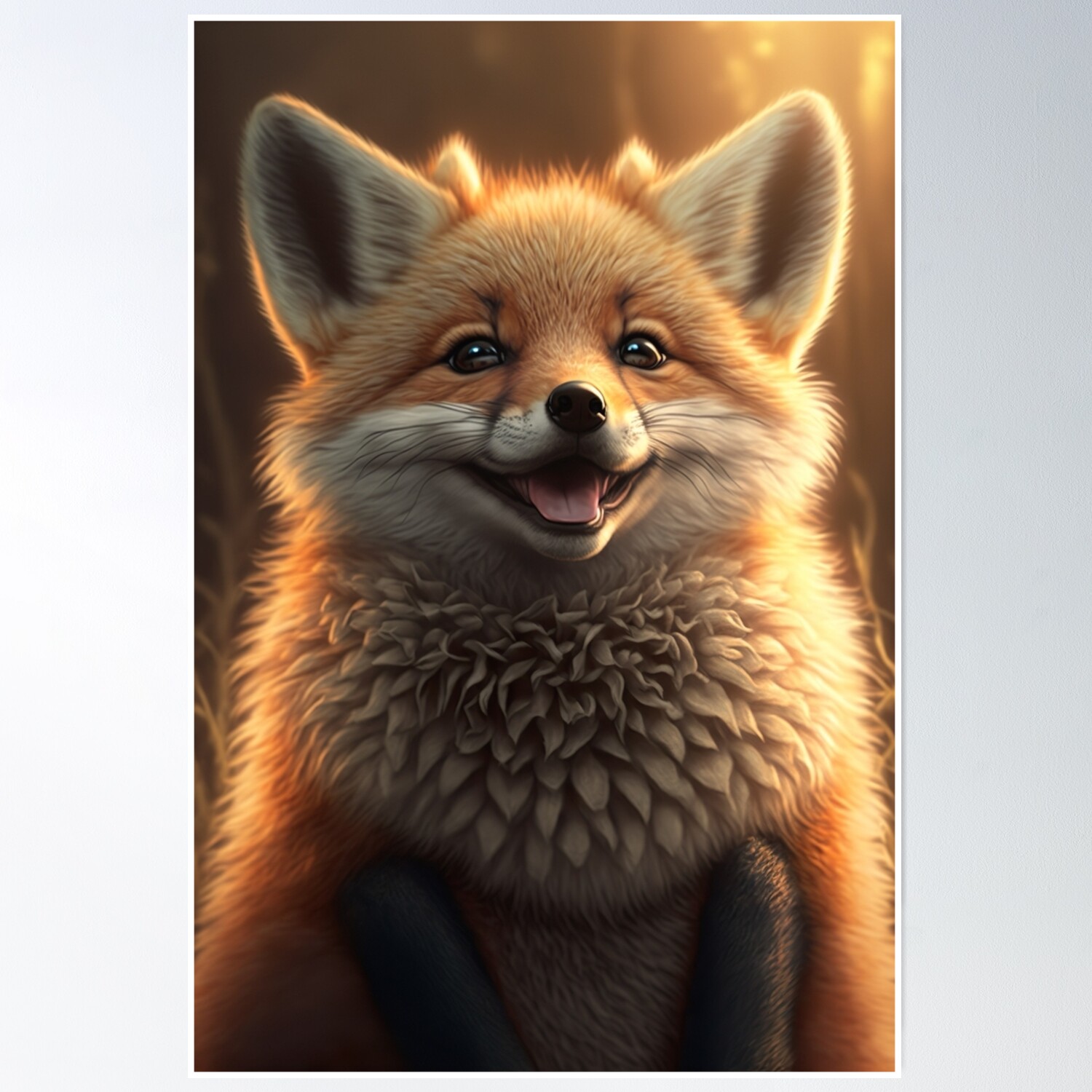 Cool Portrait Of A Cute Fox Poster Wall Art, Modern Wall Decor, 16x24 ...