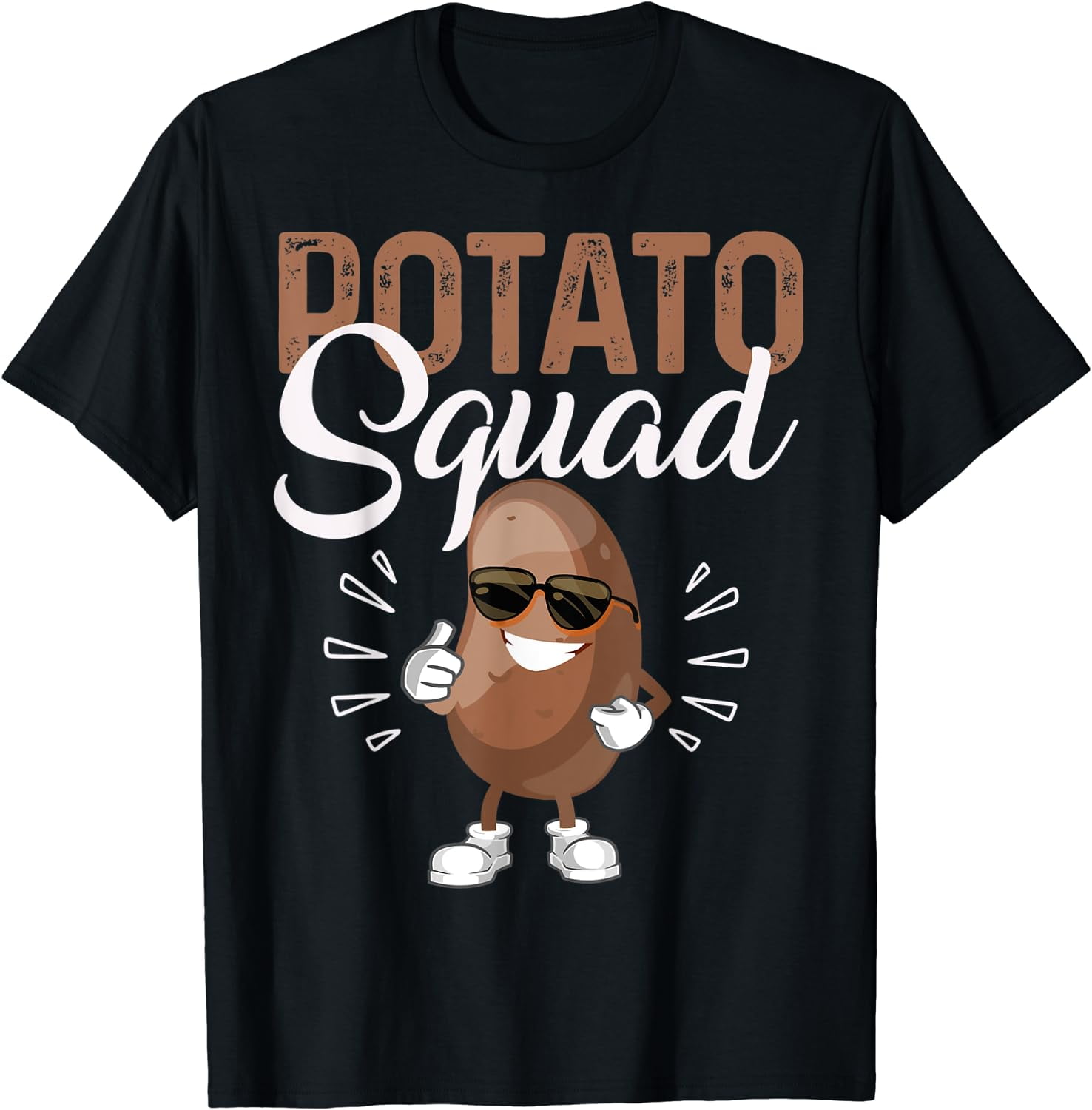 Cool Potato Squad Potato Halloween Costume Funny Vegan Team T-Shirt ...