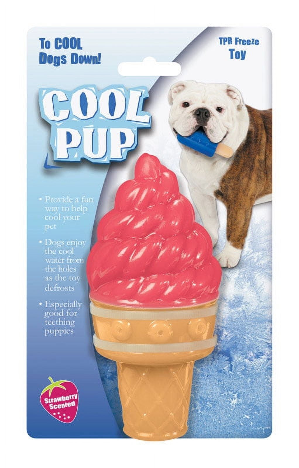 Cool Pup Solid Blue/Beige TPR Ice Cream Dog Toy Large 1 pk - Walmart.com