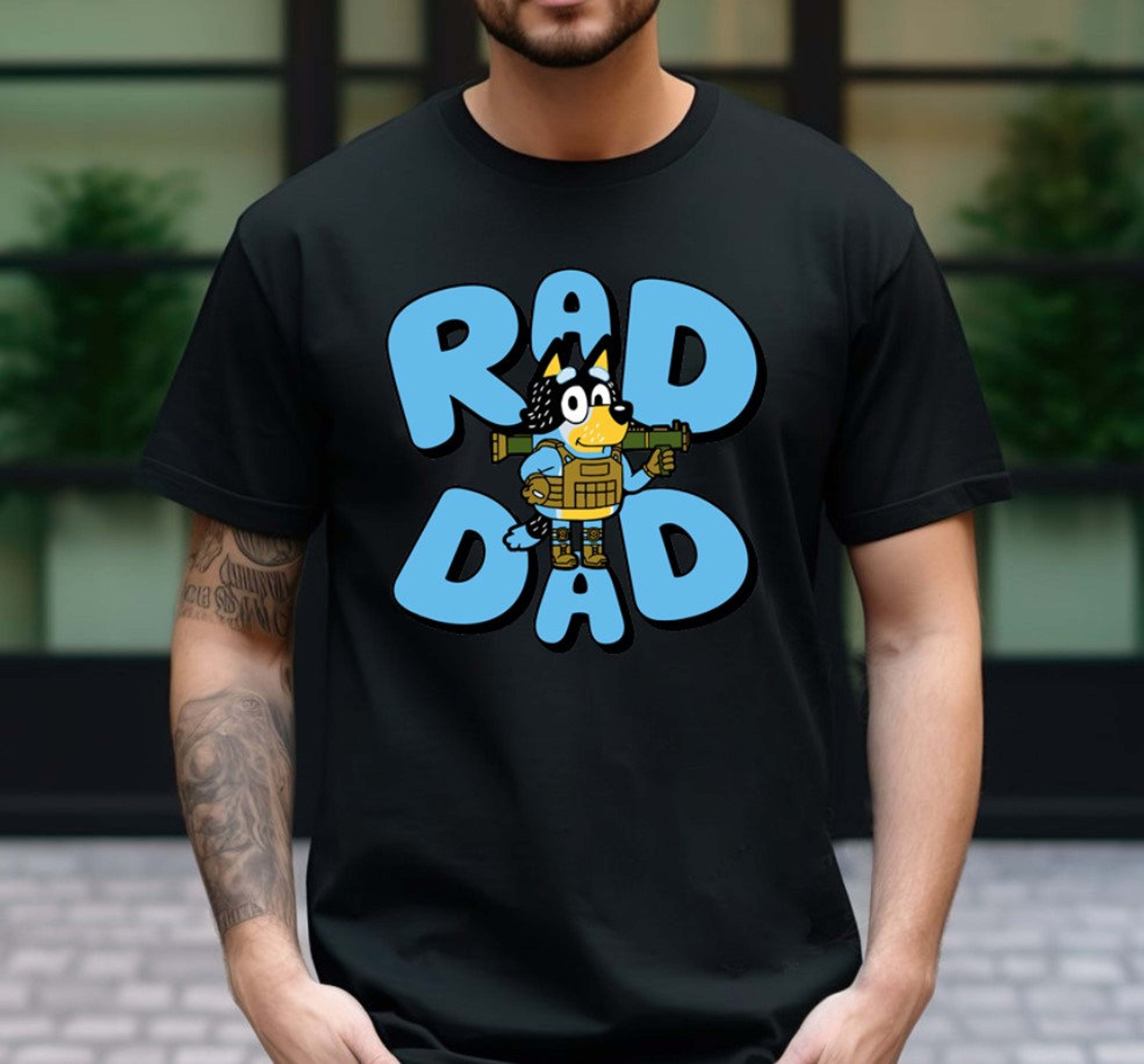 Cool Rad Dad Funny Bluey Retro Shirt, Bluey Dad Vintage Shirt, Bluey ...