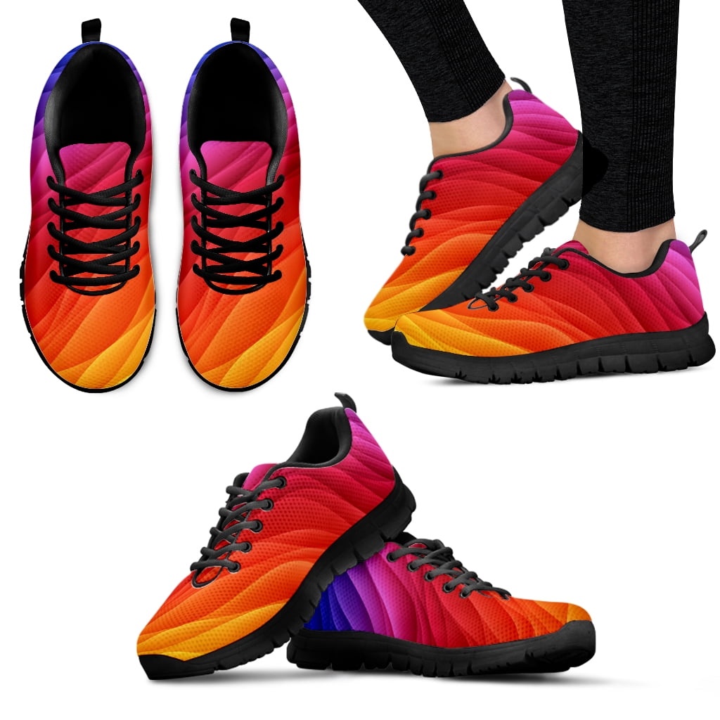 Cool Rainbow Psychedelic Design Sneakers Comfortable Women's Sneakers ...