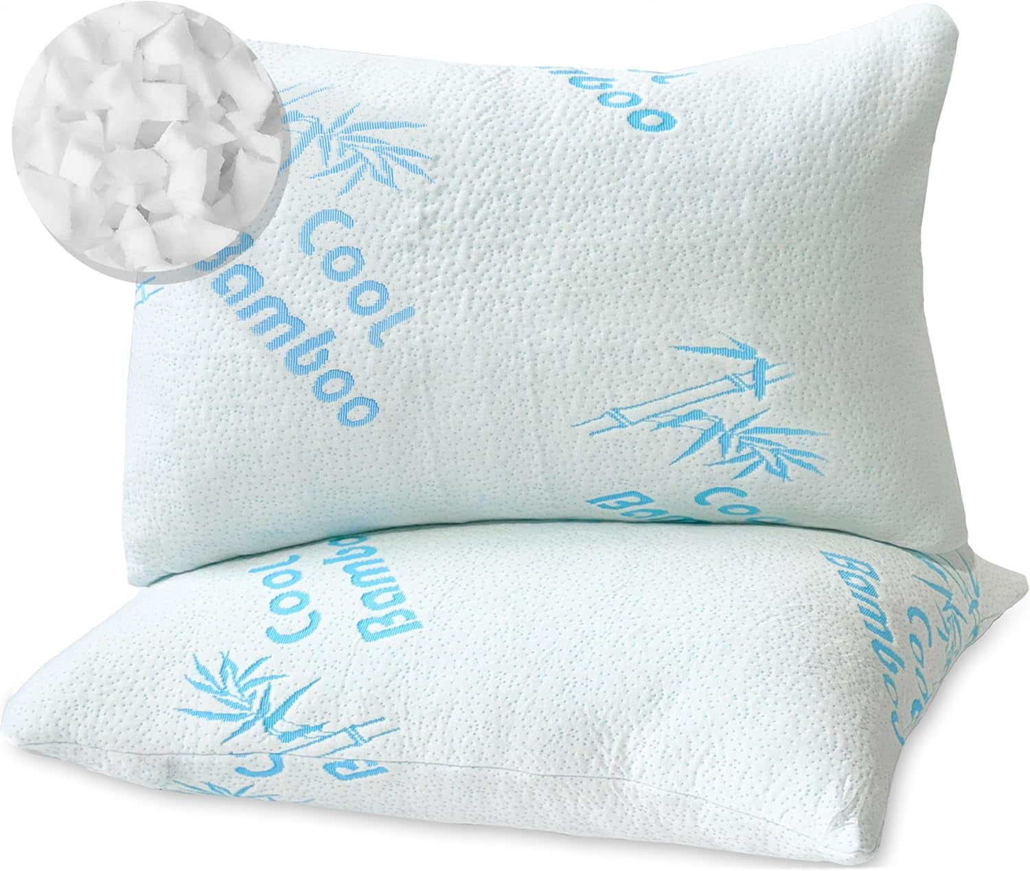 Cool Rayon of Bamboo Pillows 2 Pack King Size (20"x36") for Sleeping ...