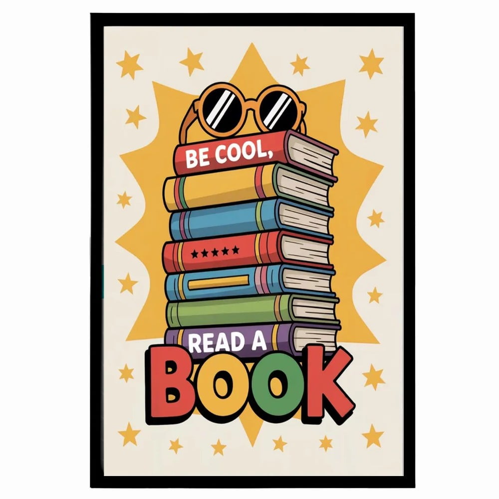 Be Cool Read a Book Poster, Reading Fun Again Back To School, School ...