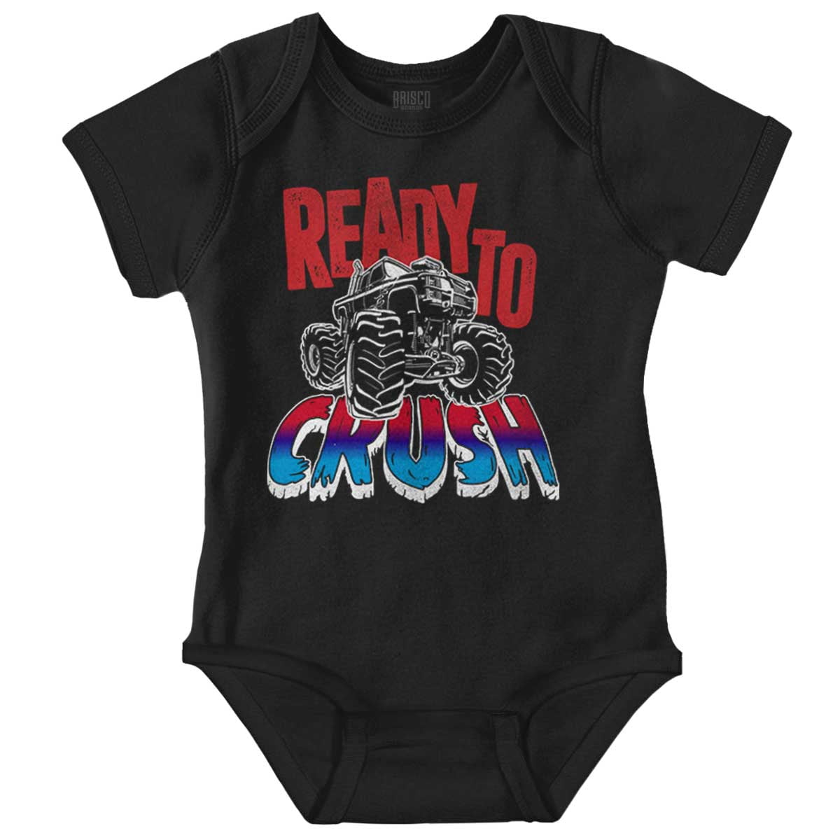 Cool Ready To Crush Monster Truck Bodysuit Jumper Boys Infant Baby ...