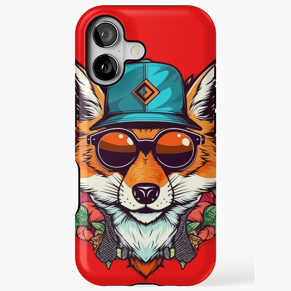 Cool Red Fox with Cap and Glasses Phone Case with iPhone 17 to 11 Pro ...