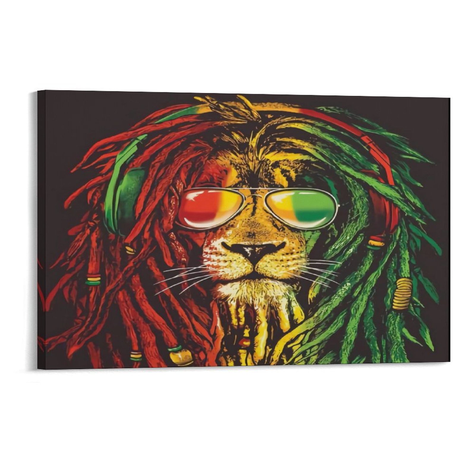 Cool Reggae Rasta Flag Lion Canvas Prints Wall Art，Winter Scene Decor ...