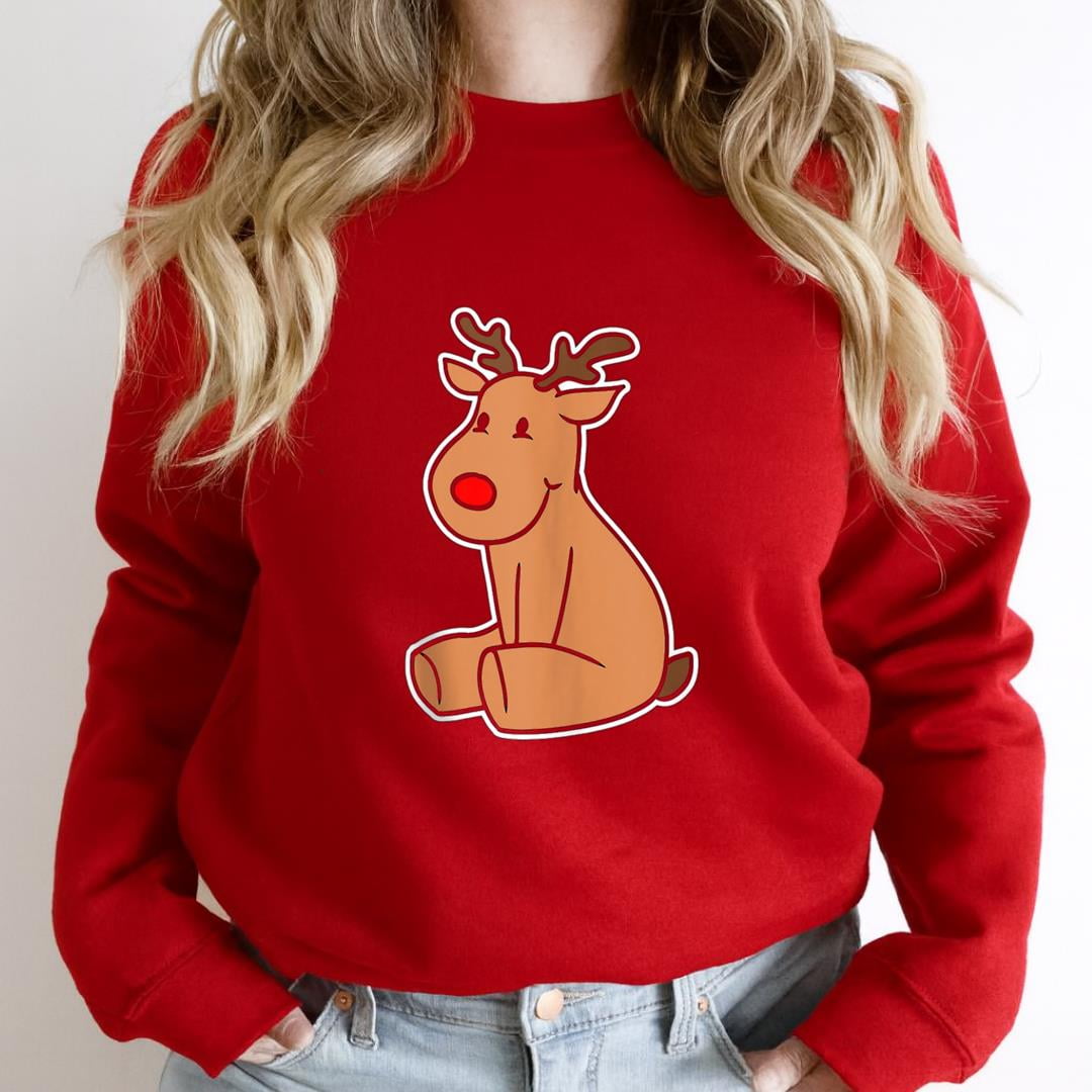 Cool Reindeer Baby Rudolph Red-Nosed Funny Merry Christmas Xmas Graphic ...