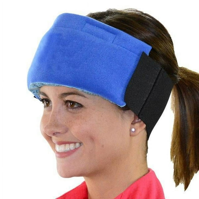 Cool Relief Soft Gel ice pack for head or Eyes. Handsfree long-lasting ...