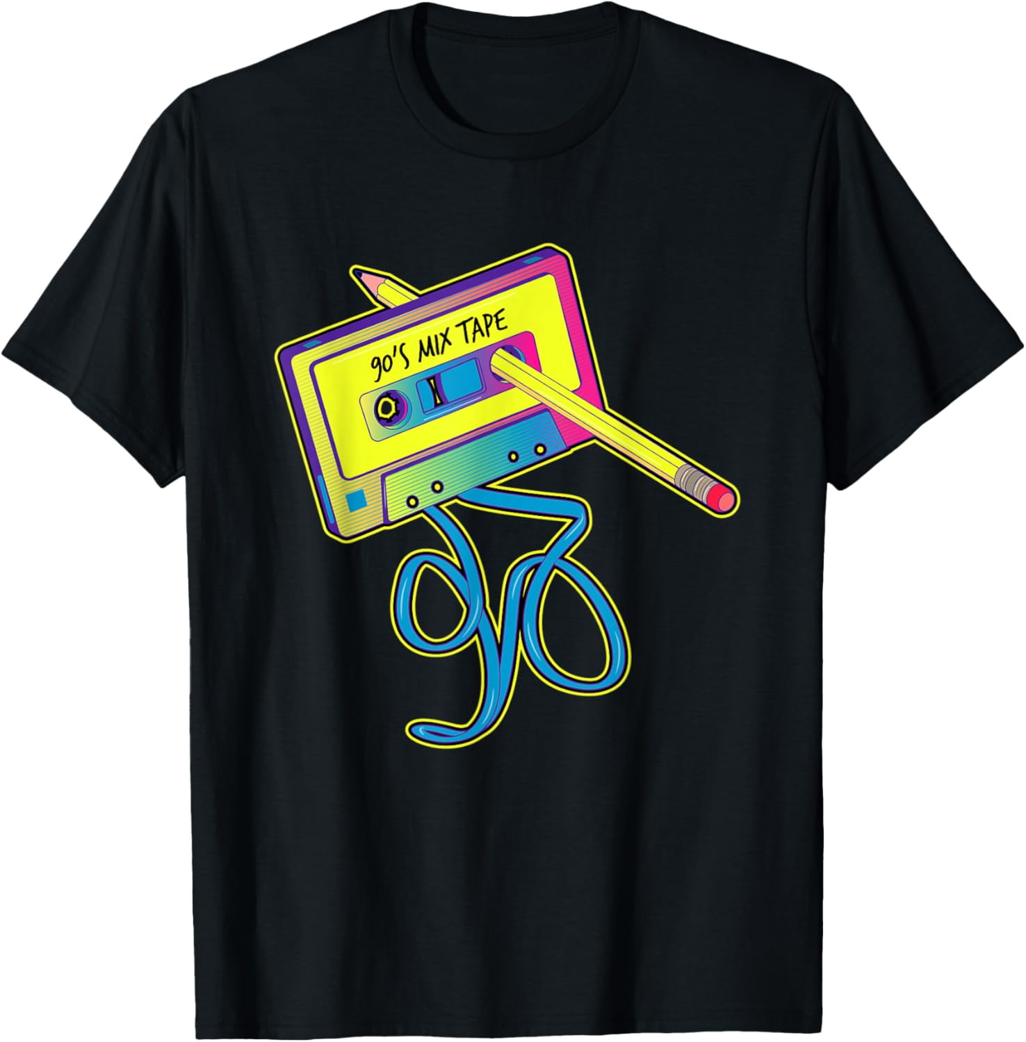 Cool Retro 90s Mix Tape Rewind To 90s Party Theme 1990s Tee T-Shirt men and women can wear ...
