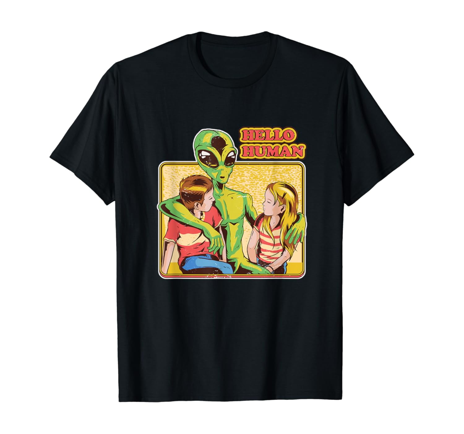 Cool Retro Alien ET Hello Humans Outer Space Galaxy Fans T-Shirt ...