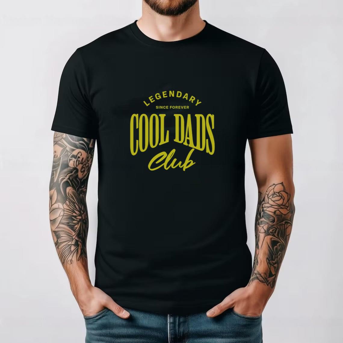 Cool Retro Club Graphic with Legendary Dad Lettering and Bold Style T ...