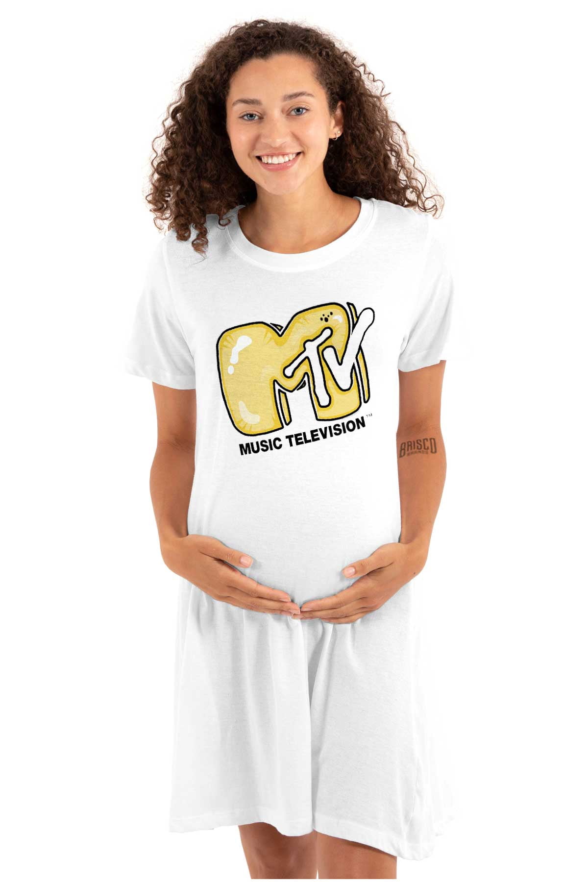 Cool Retro MTV Bubble Balloon Logo Women's Maternity Dress Brisco ...