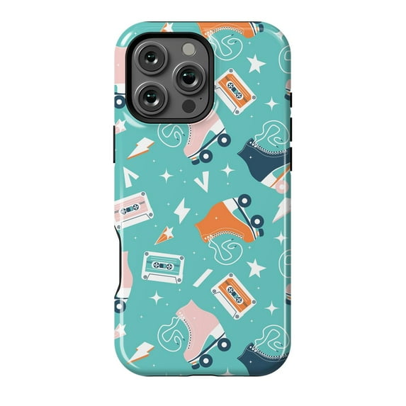 Cool Retro Roller Skate Pattern Art Phone Case for iPhone 11 12 13 14 ...