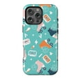Cool Retro Roller Skate Pattern Watercolor Art iPhone Case 17 16 15 14 ...