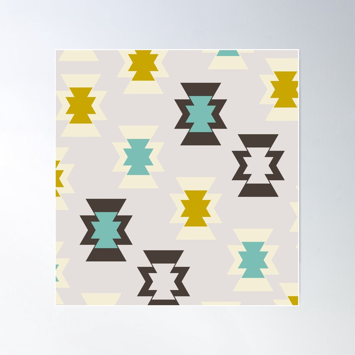 Cool Retro Shapes Poster Wall Art, Modern Wall Decor For Living Room ...