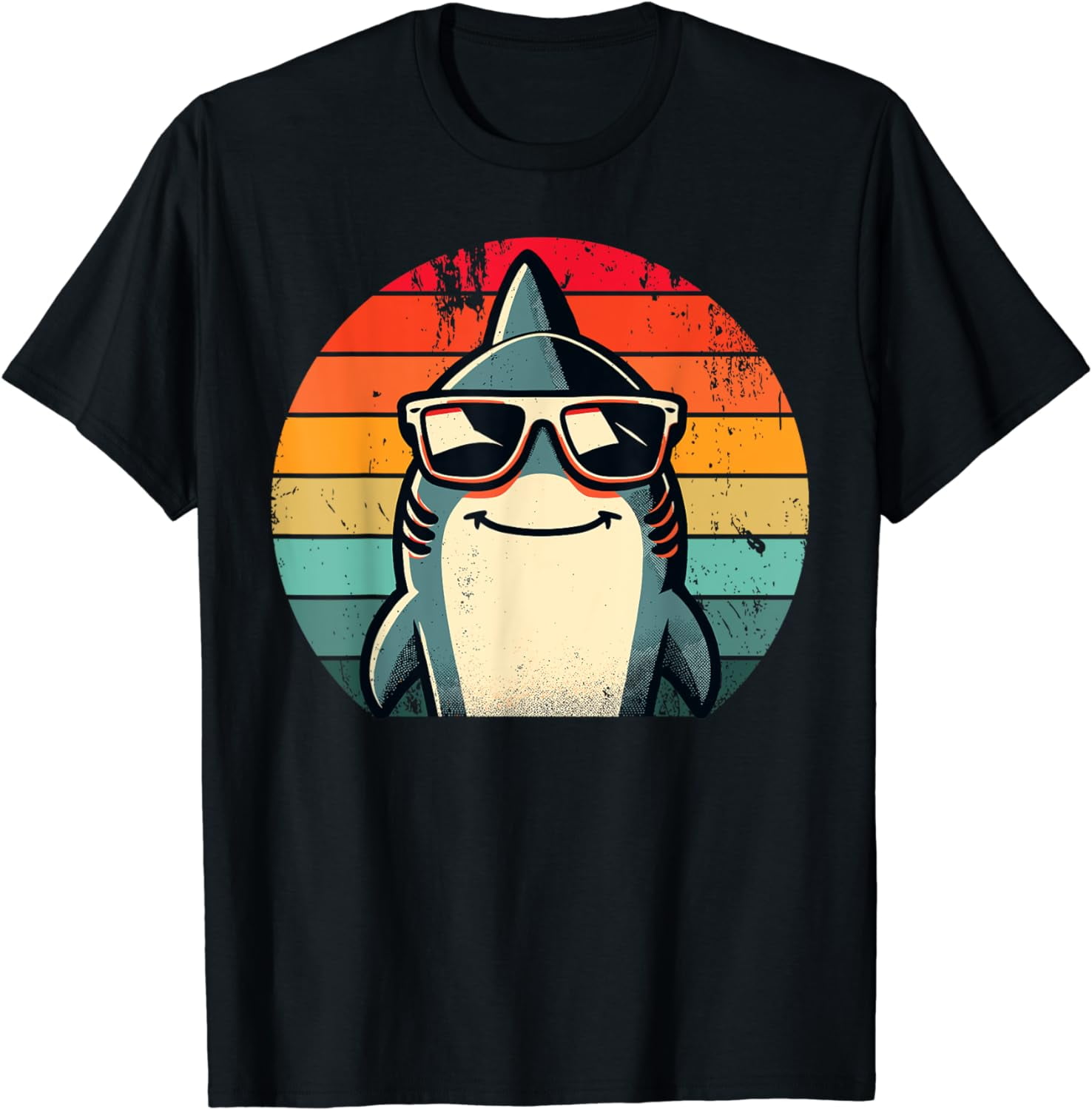 Cool Retro Shark in Sunglasses 70s 80s 90s Funny Shark T-Shirt ...