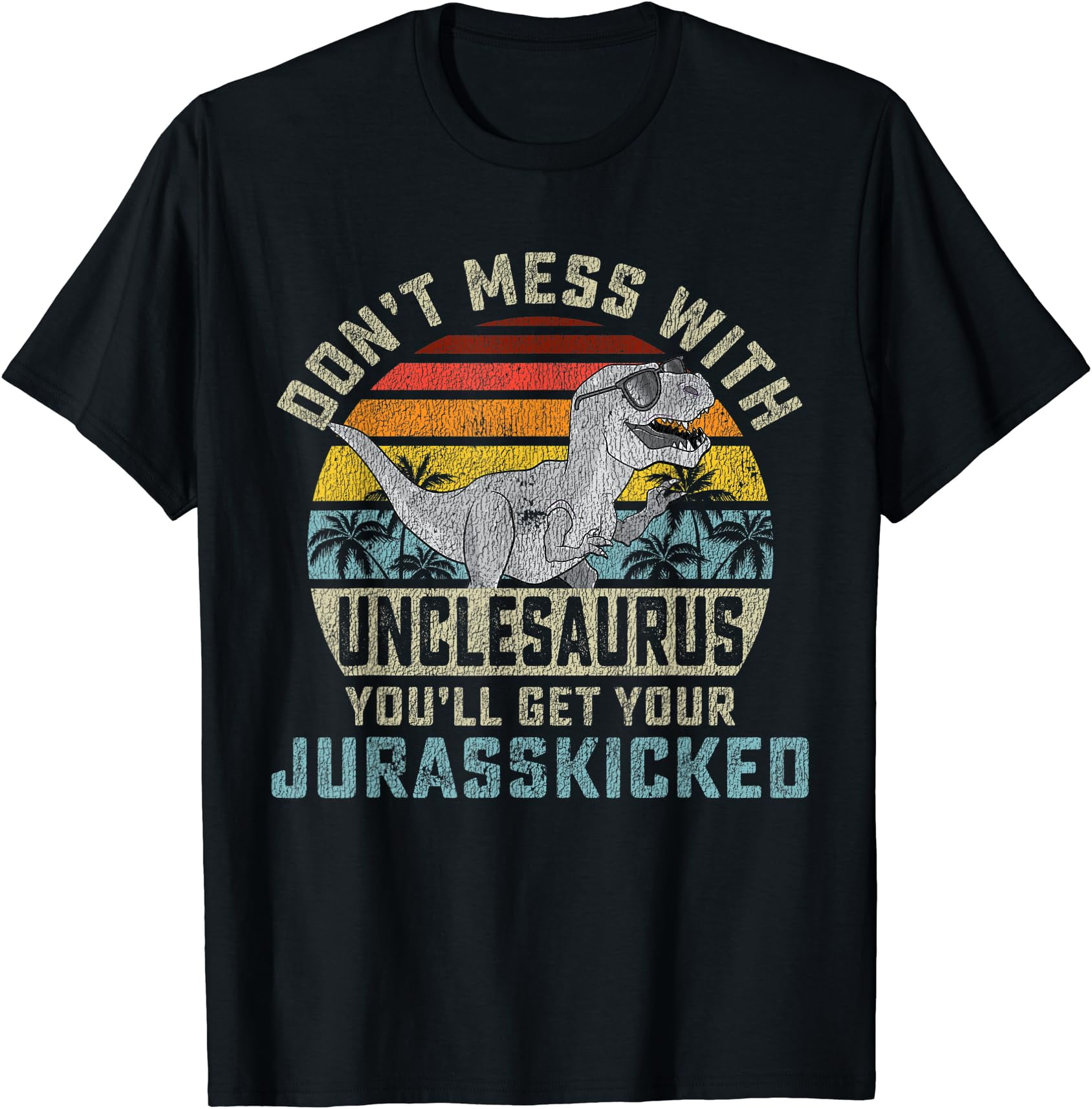 Cool Retro Unclesaurus Dinosaur T-Shirt for Men, Humorous Uncle Gift ...
