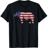 Cool Rhino Design For Men Rhinoceros 4Th Of July Rhino T-Shirt ...