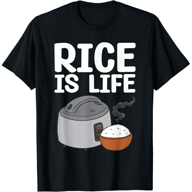 Cool Rice Design For Men Women White Food Cooker Rice Lover T-Shirt ...