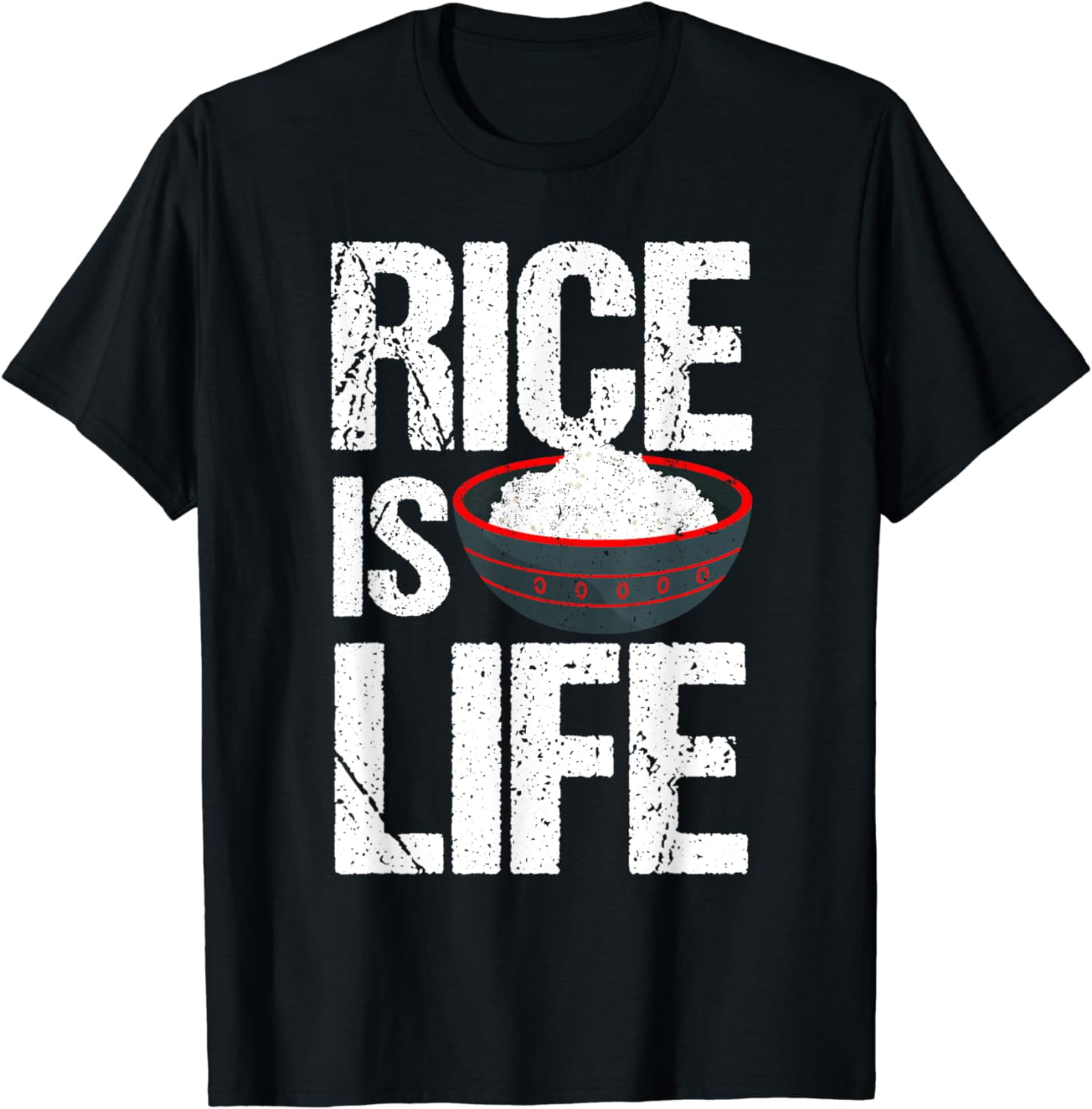 Cool Rice Is Life Art Men Women Asian Filipino Japanese Food T-Shirt ...