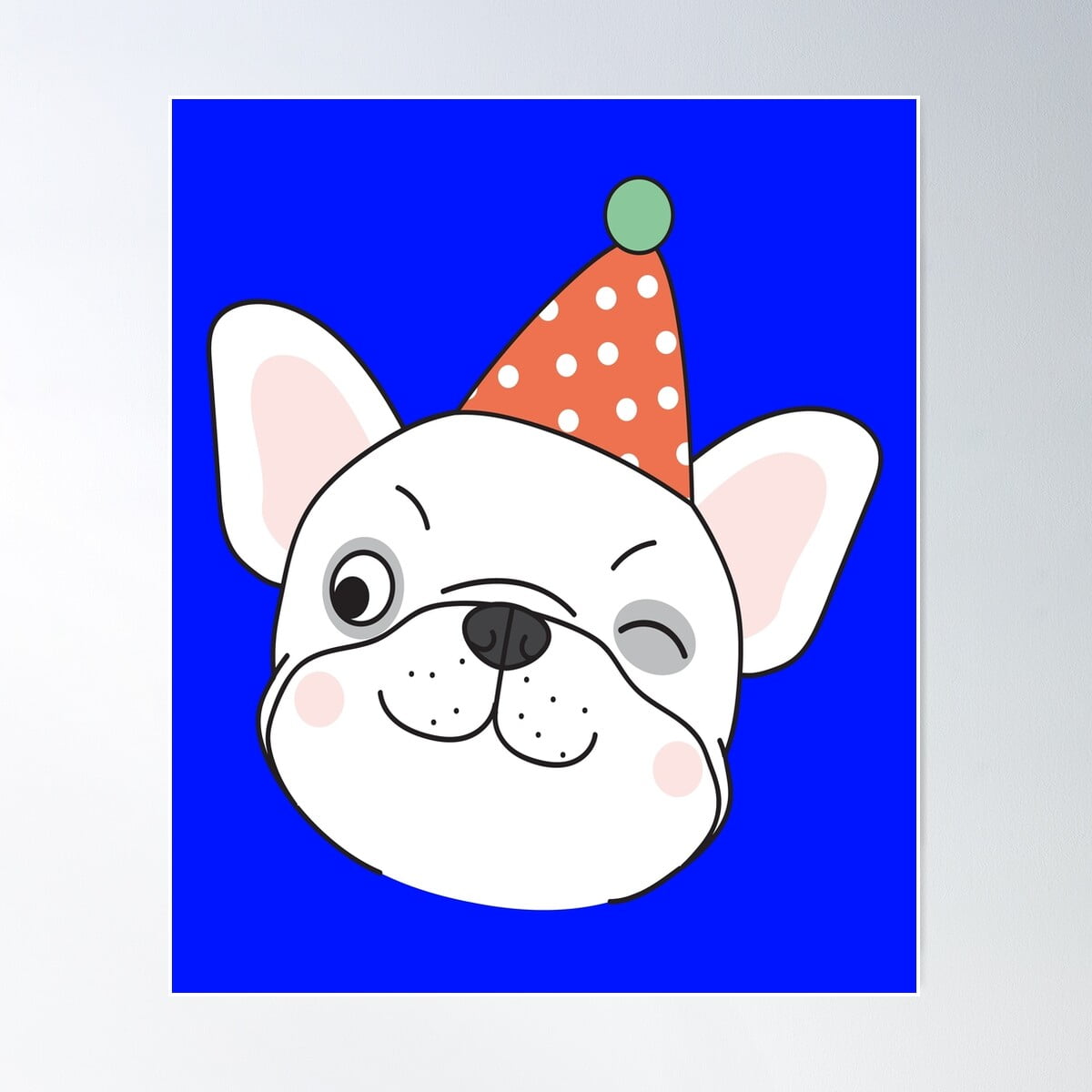 Cool Riddles For Kids Cute Doodle French Bulldog Poster Wall Art ...