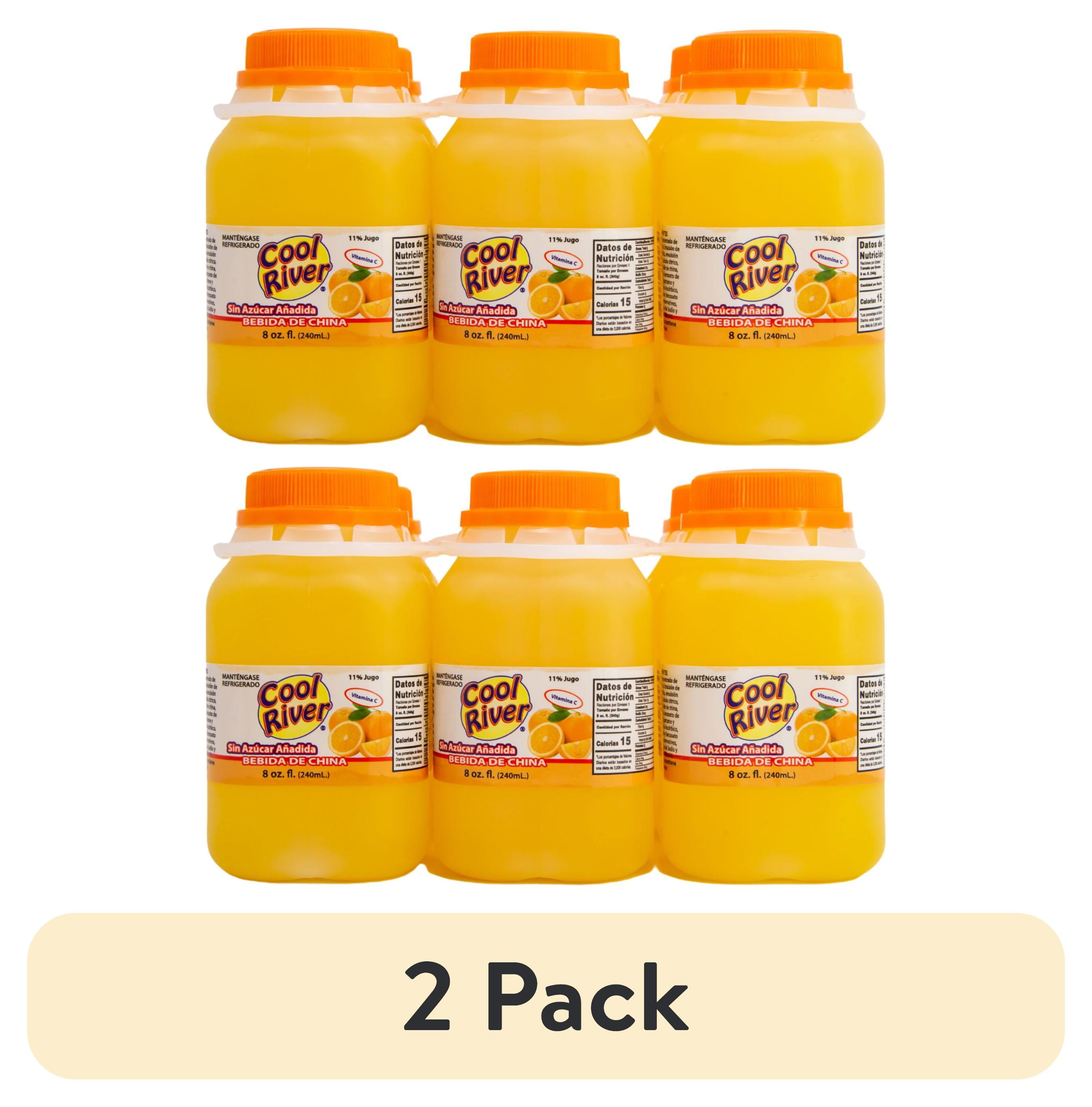 (2 pack) Cool River, No Sugar Added Orange Juice, 8 fl oz Plastic ...