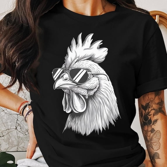 Cool Rooster T-S1Hirt Sweahirt or Hoodie, StY1LiS1H Chicken Sungla1sses ...