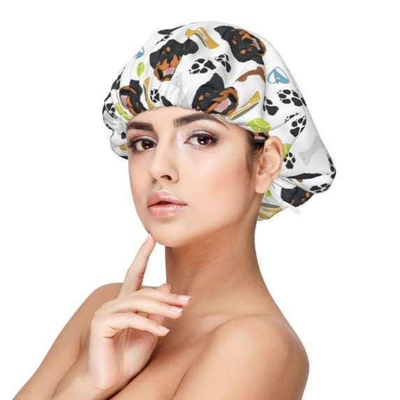 Cool Rottweiler Silk Bonnet for Sleeping Women/Men, Adjustable Elastic ...