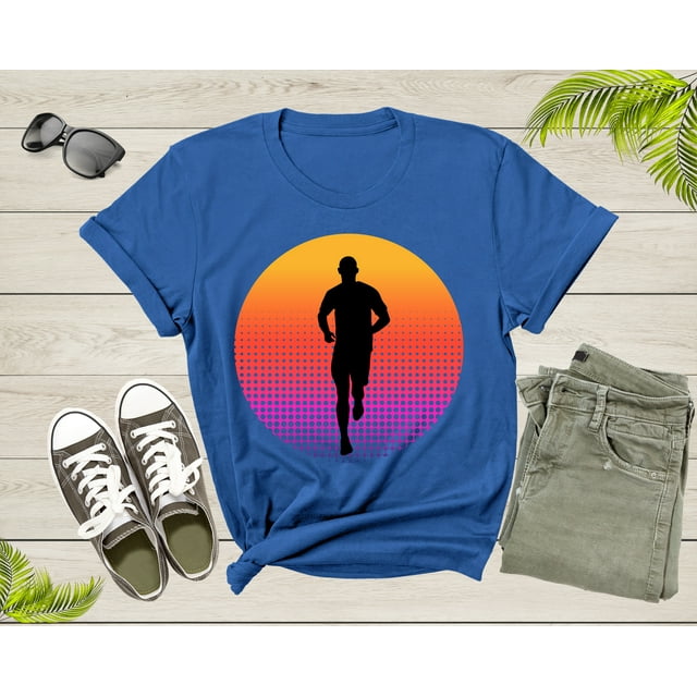 Cool Running Man Silhouette Runner Athlete Marathon Sprinter T-Shirt ...