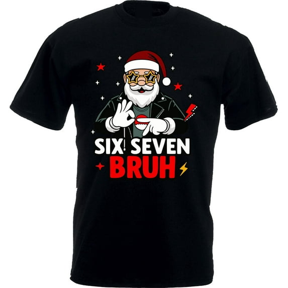 Cool Santa Bruh Graphic Tee, Xmas Six Seven Humor Shirt, Fun Holiday ...