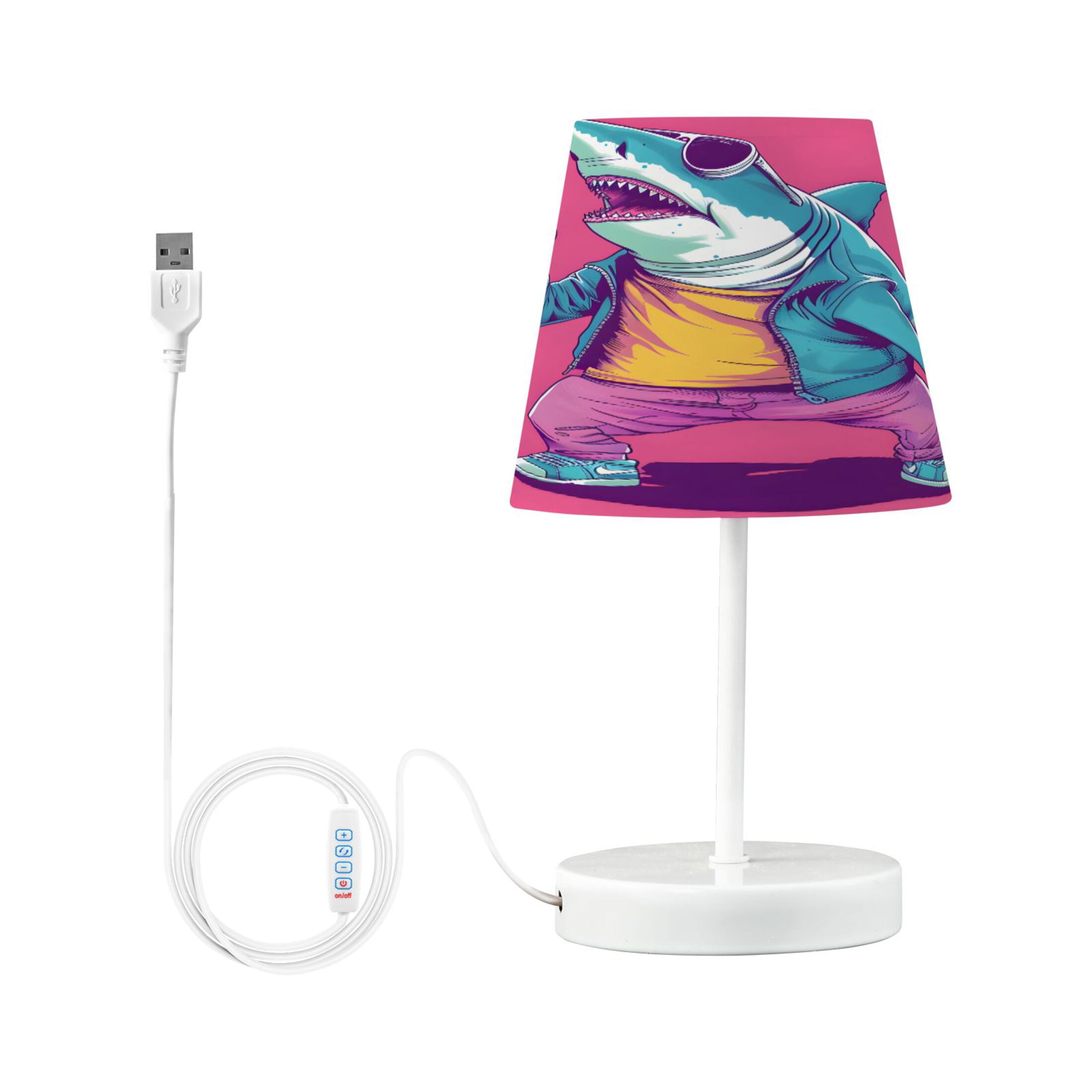 Cool Shark Singing Desk Lamp LED Table Nightstand Lamps with 3 Color ...