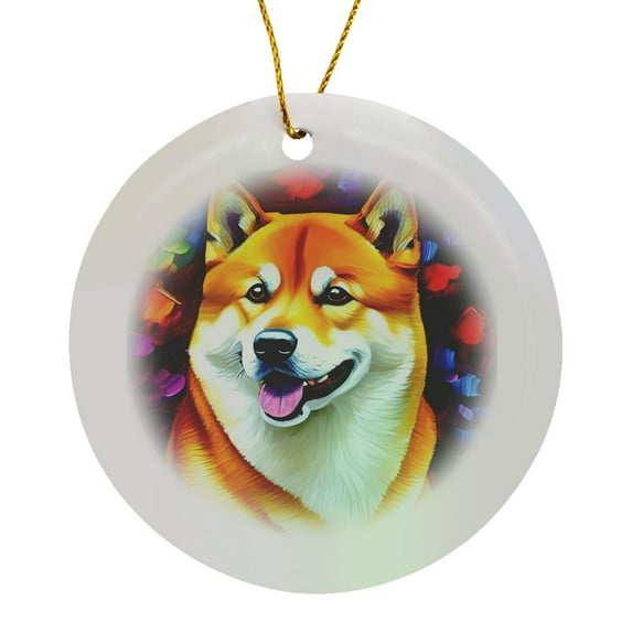 3drose, Cool Shiba Inu Dog Portrait. Colorful Background Digital Art ...