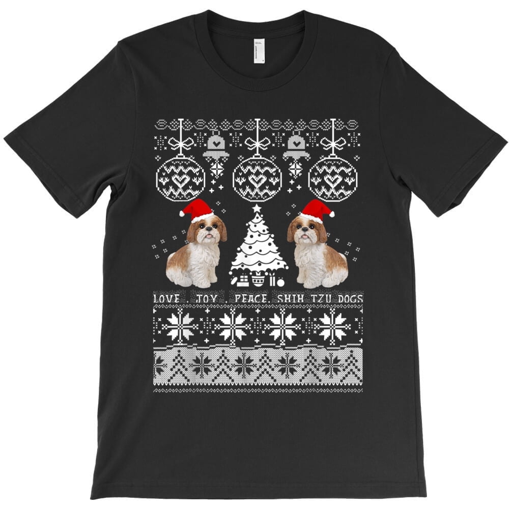 Cool Shih Tzu Christmas Sweater Funny Love Joy Peace Dogs Gifts Idea ...