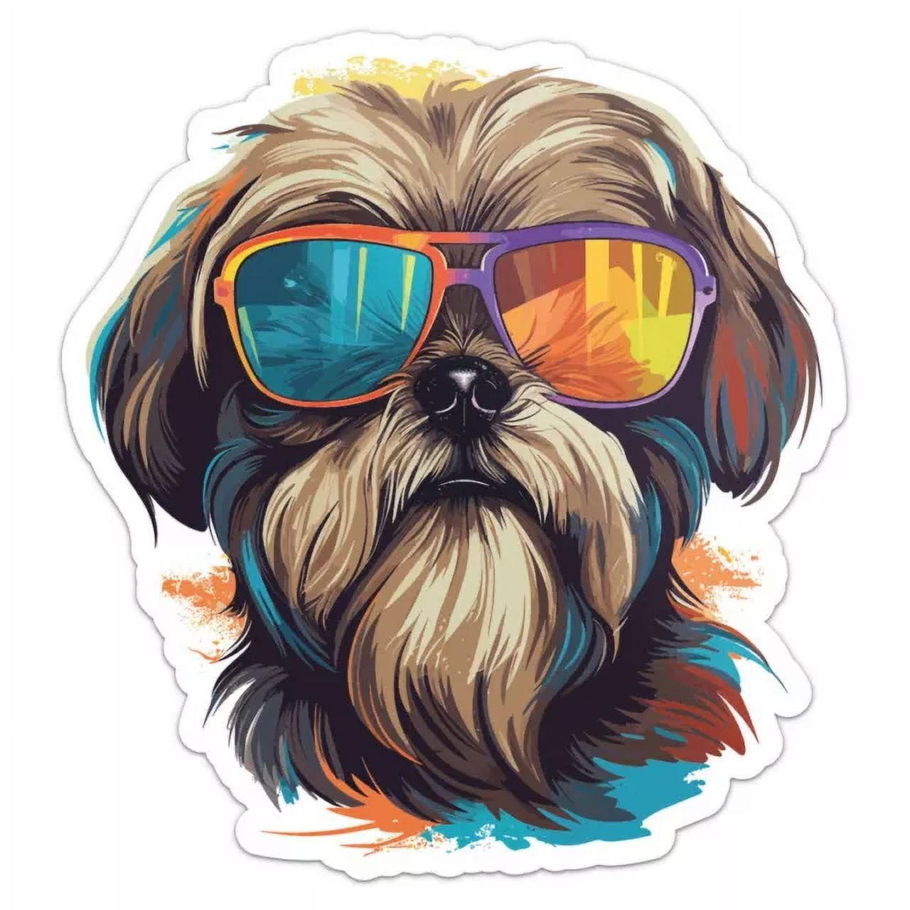 Cool Shih Tzu Dog Sticker Phone Decal Water Bottle Stickers Car Decals ...