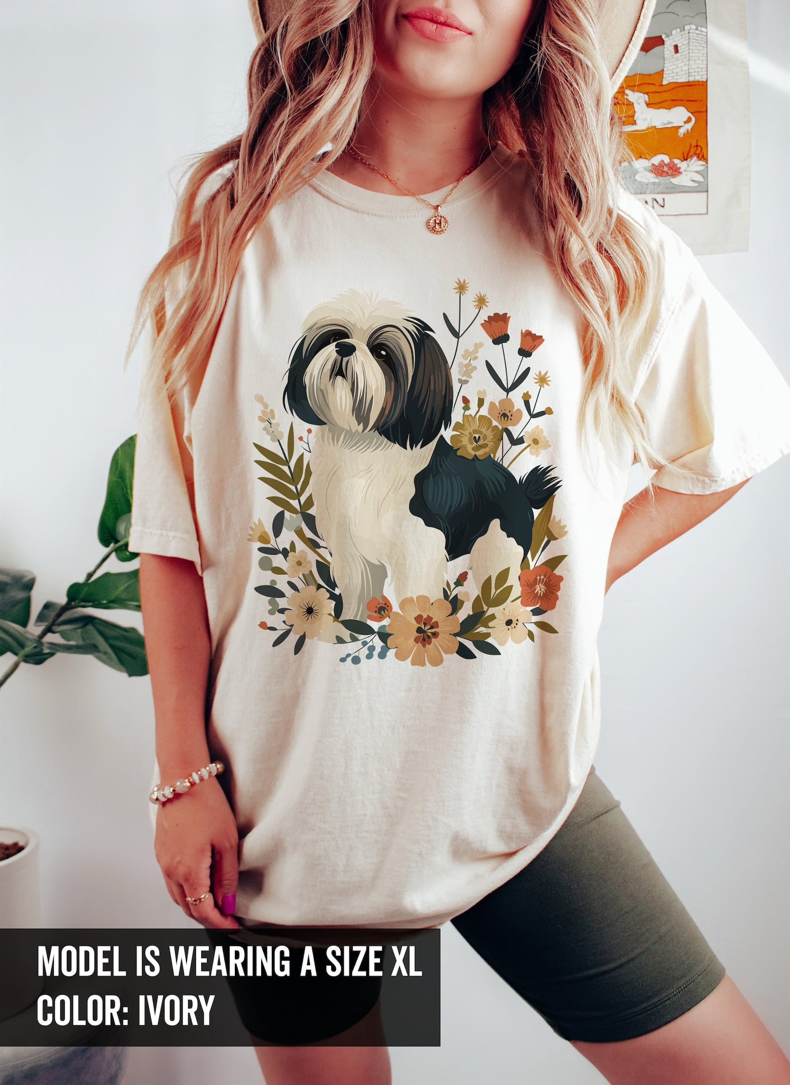 Cool Shih Tzu Shirt Shih Tzu Gift Cute Shih Tzu Mom Shirt Floral Dog ...