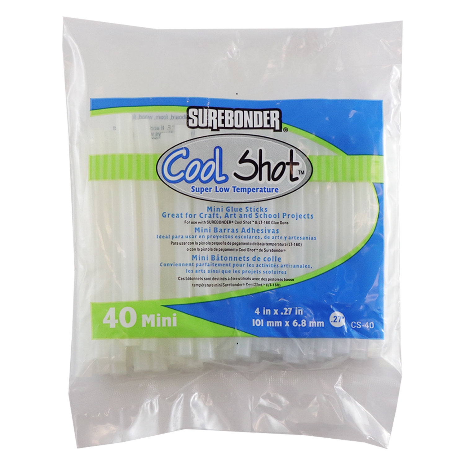 Surebonder Cool Shot Ultra Low-Temp 4-Inch Mini Hot Glue Sticks for ...