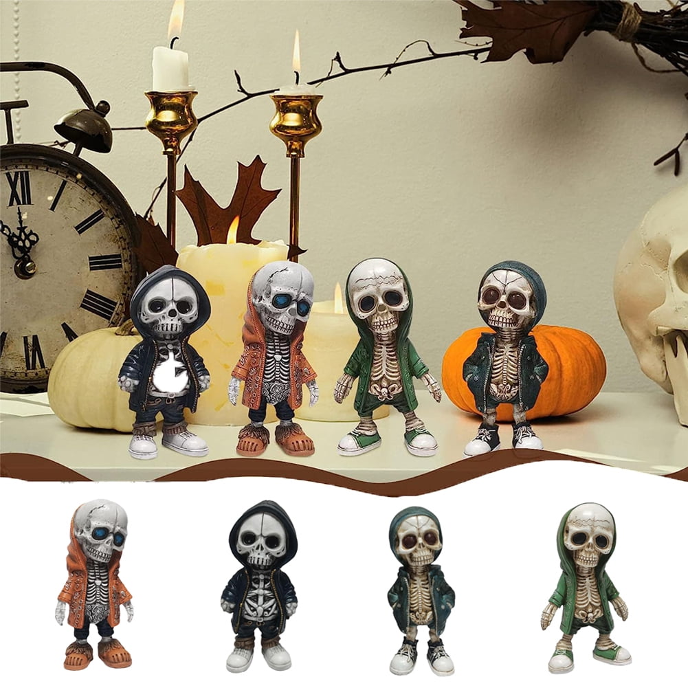 Cool Skeleton Figurines, 2023 New Cute Resin Statue Skeleton, Halloween ...
