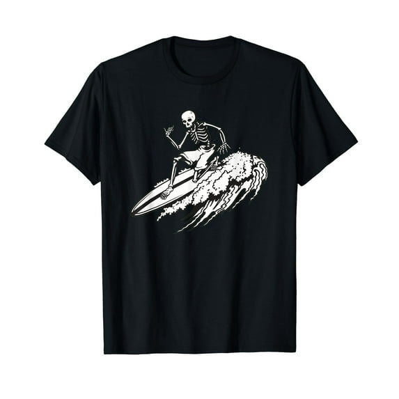 Cool Skeleton Surfer Graphic Unisex Gift for Surfers Short Sleeve ...