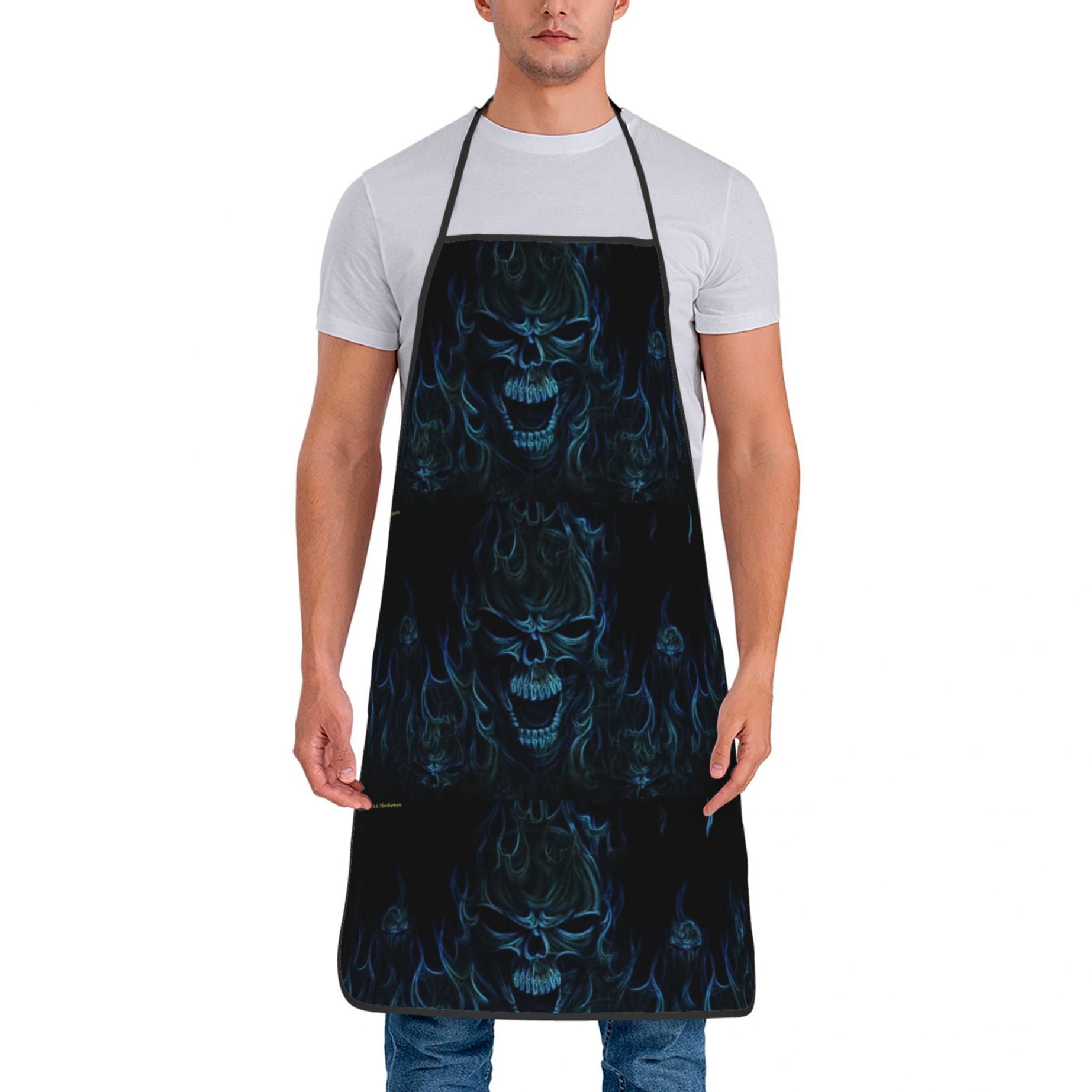 Cool Skull Aprons for Women Men Waterproof Apron Kitchen Chef Cooking ...