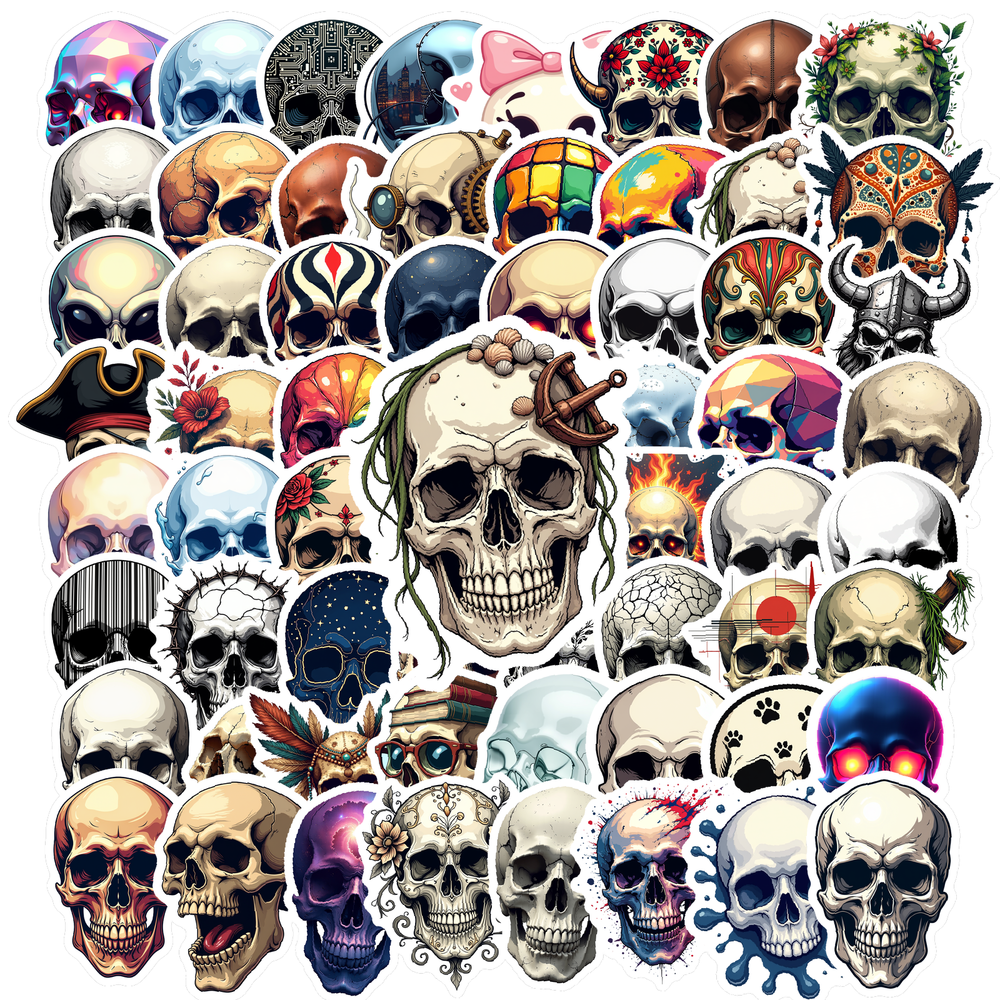Cool Skull Stickers Stickers, Waterproof Skull Stickers Sticker for ...