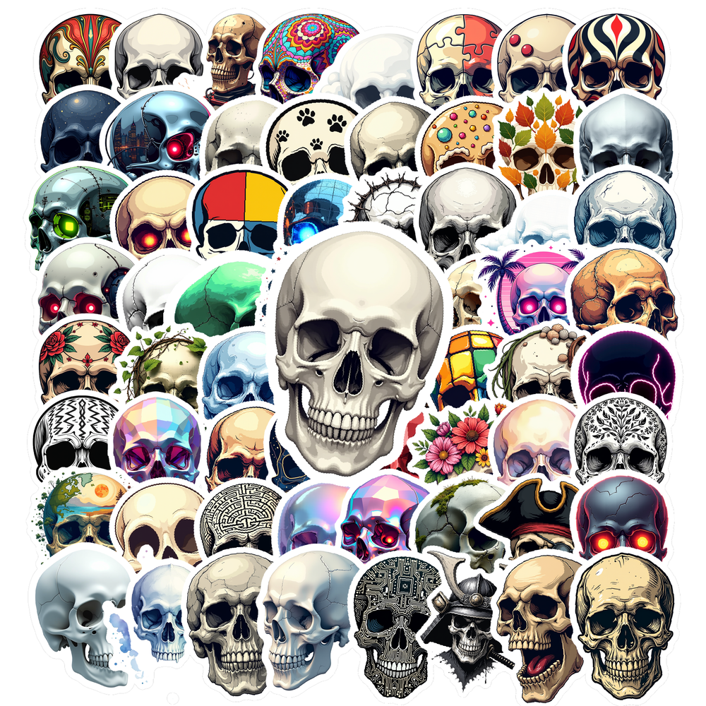 Cool Skull Stickers Stickers, Waterproof Skull Stickers Sticker for ...