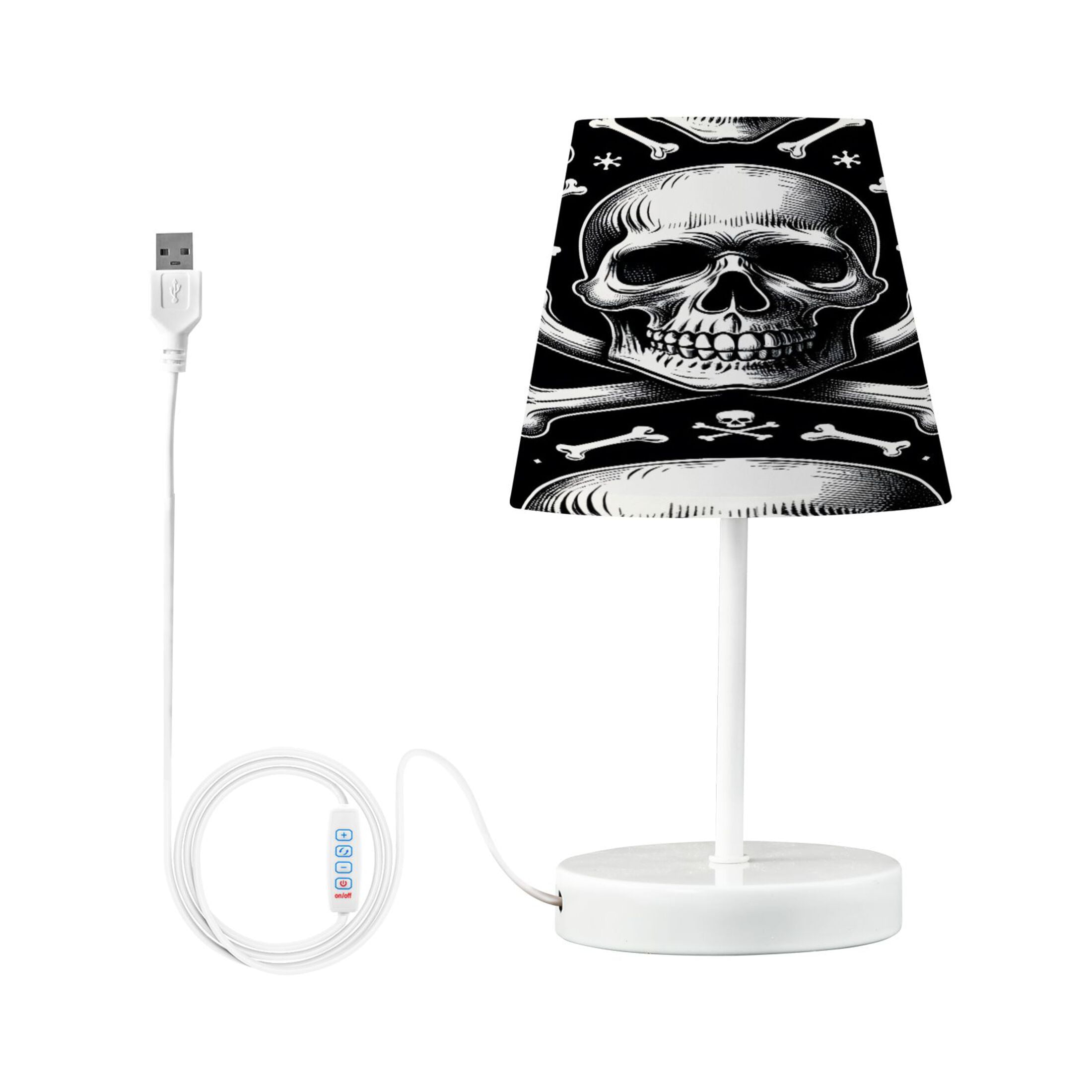 Cool Skull and Crossbones Desk Lamp LED Table Nightstand Lamps with 3 ...