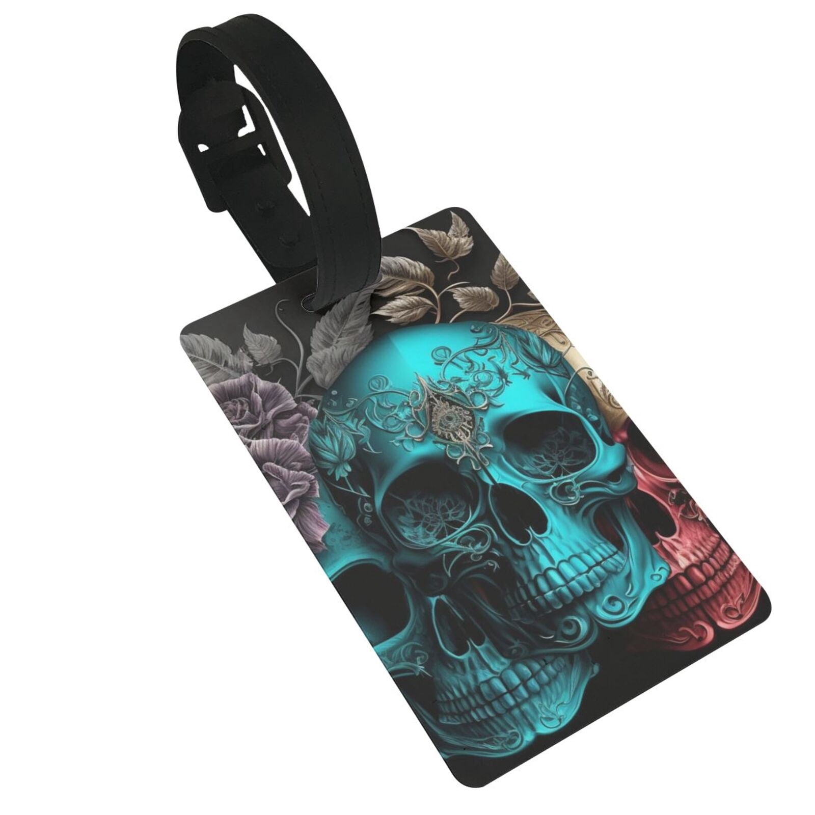 Cool Skulls Gothic Day Of The Dead Luggage Tags Suitcases ID Baggage ...