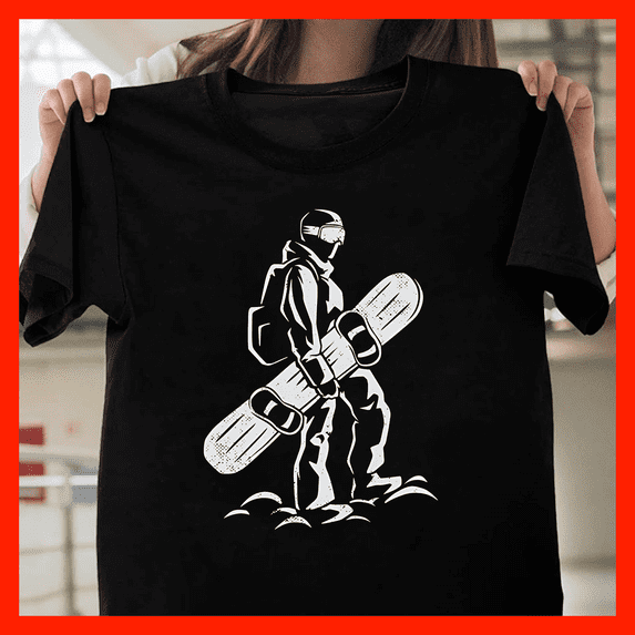 Cool Snowboarder Graphic T-Shirt - Winter Sports Adventure Tee A1333 ...