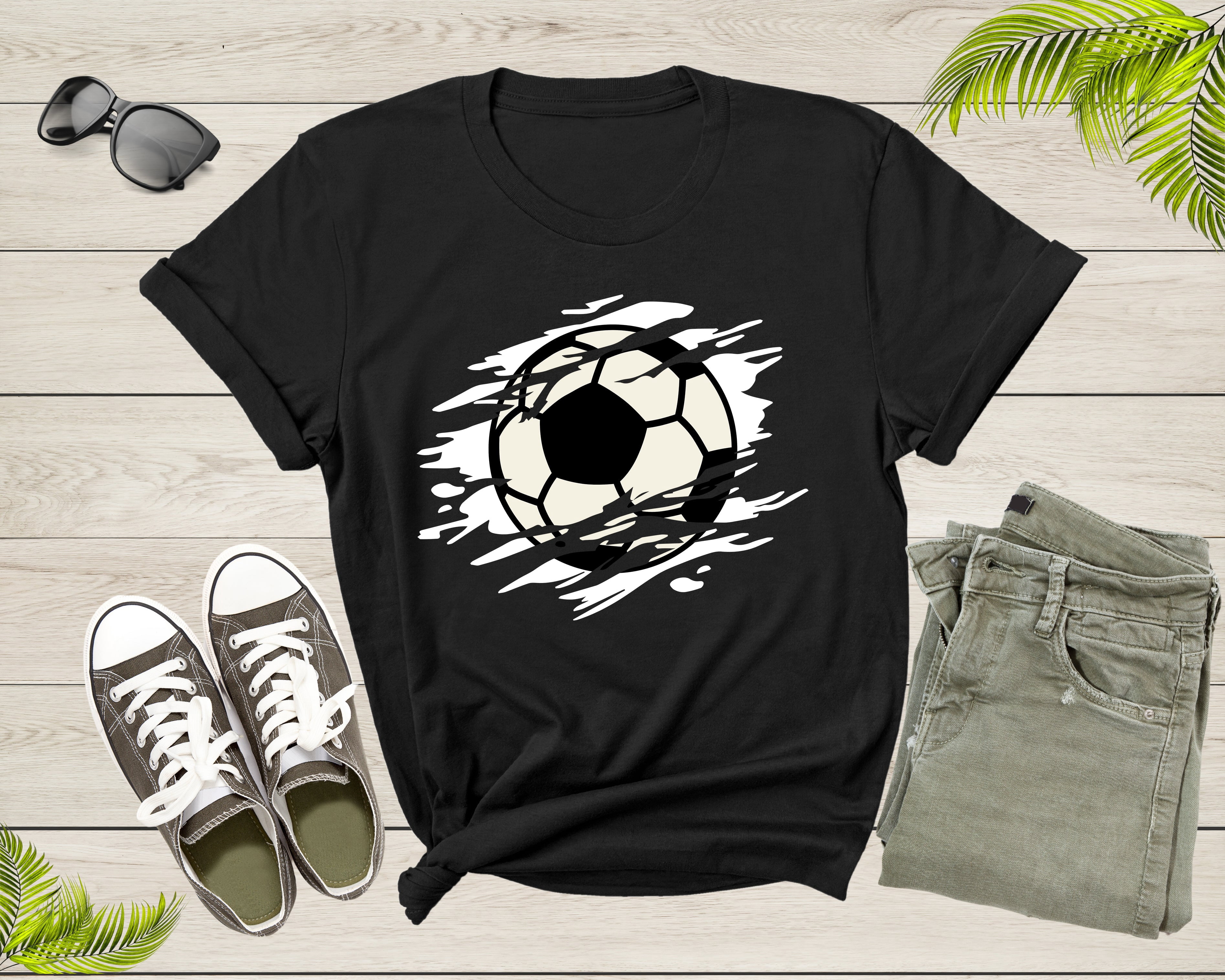 Cool Soccer Ball Silhouette Soccer Sports Team Games T-Shirt Soccer ...