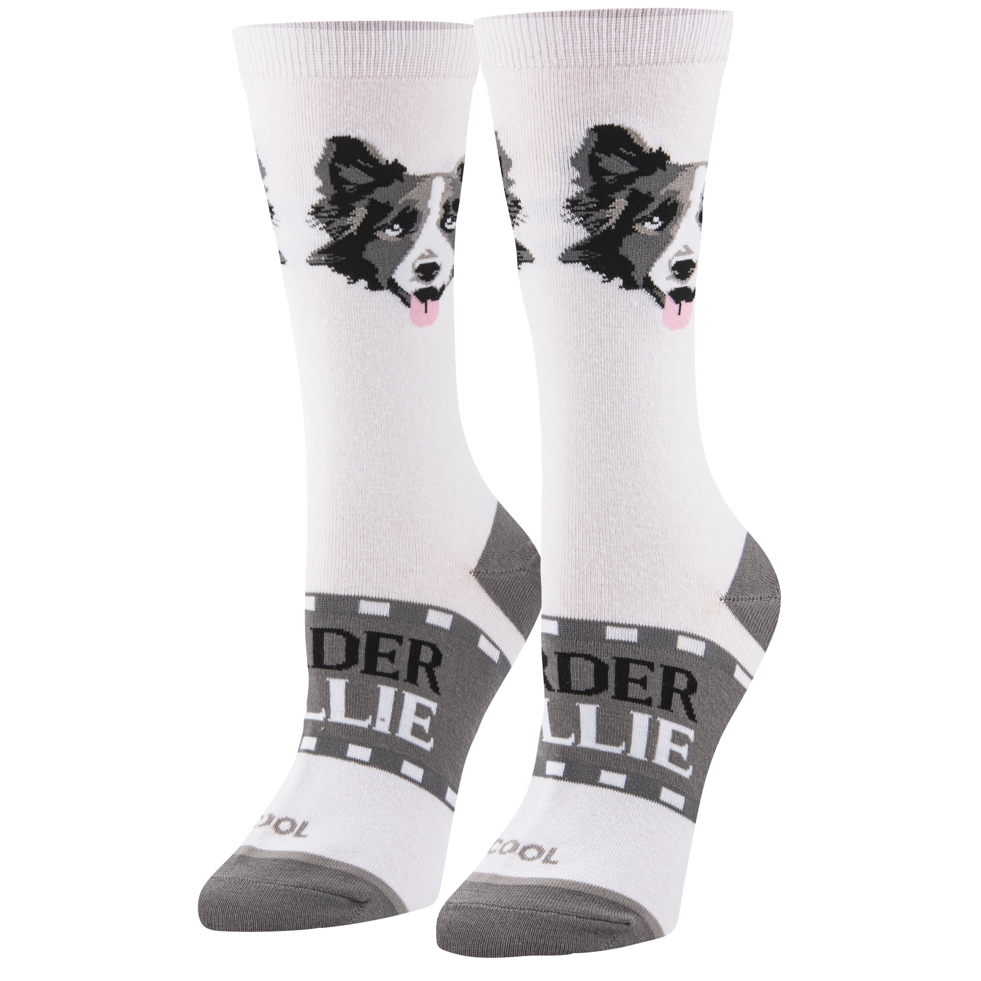 Cool Socks Border Collie Fun Print Novelty Crew Socks for Women, Size 5 ...