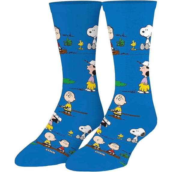 Cool Socks Peanuts Charlie Brown & The Outdoors Blue Socks Men Crew ...