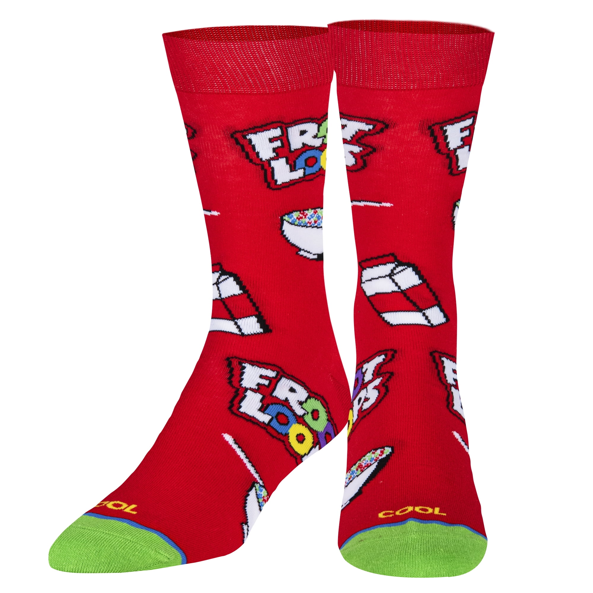 Cool Socks, Froot Loops Cereal Bowl Men's, Fun Novelty Crew Socks ...